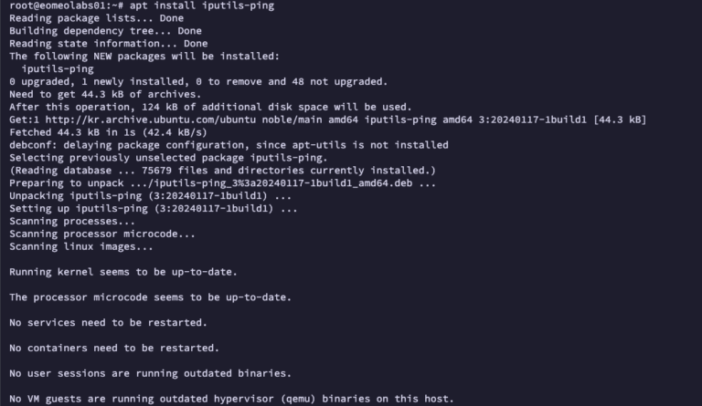 Ubuntu 필수 네트워크 명령어 설치법 (ping ifconfig nslookup) - 어머넷 블로그